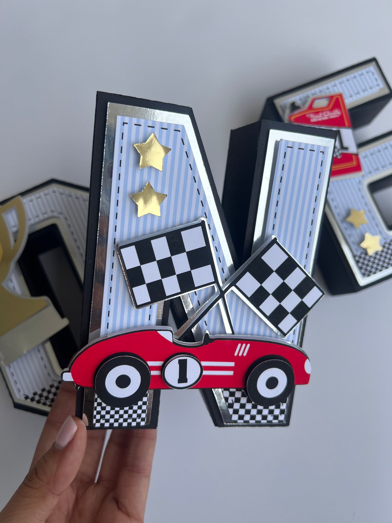 Vintage Race Car 3D Letters / Race Car Birthday Party - Etsy