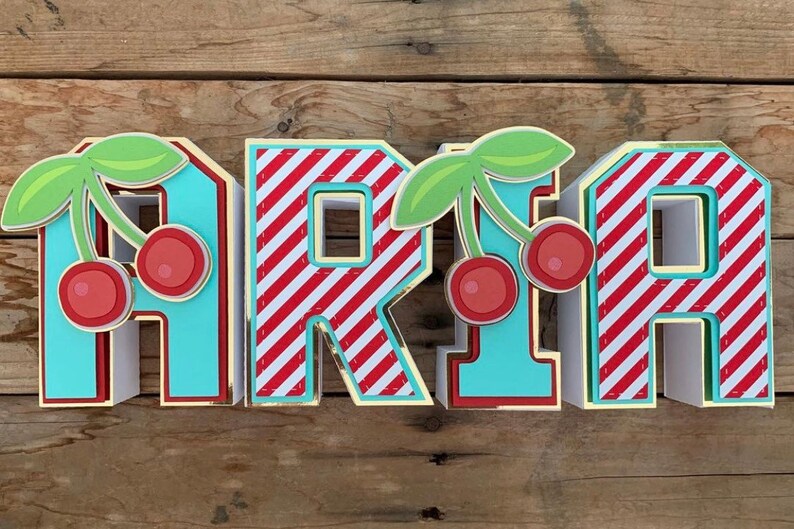 Cherry 3D Letters / Cherry Birthday Party | Etsy
