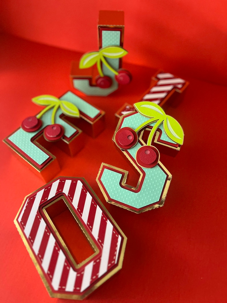 Cherry 3D Letters / Cherry Birthday Party - Etsy