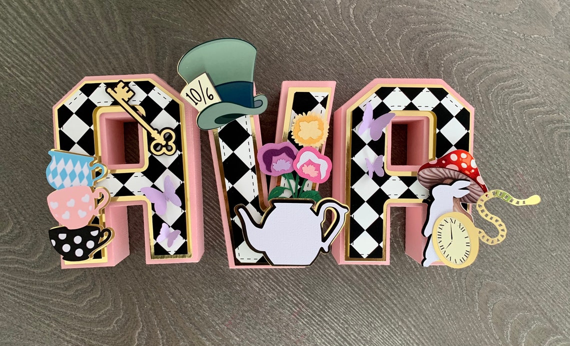 Alice in Wonderland 3D Letters / Alice in Wonderland Birthday - Etsy
