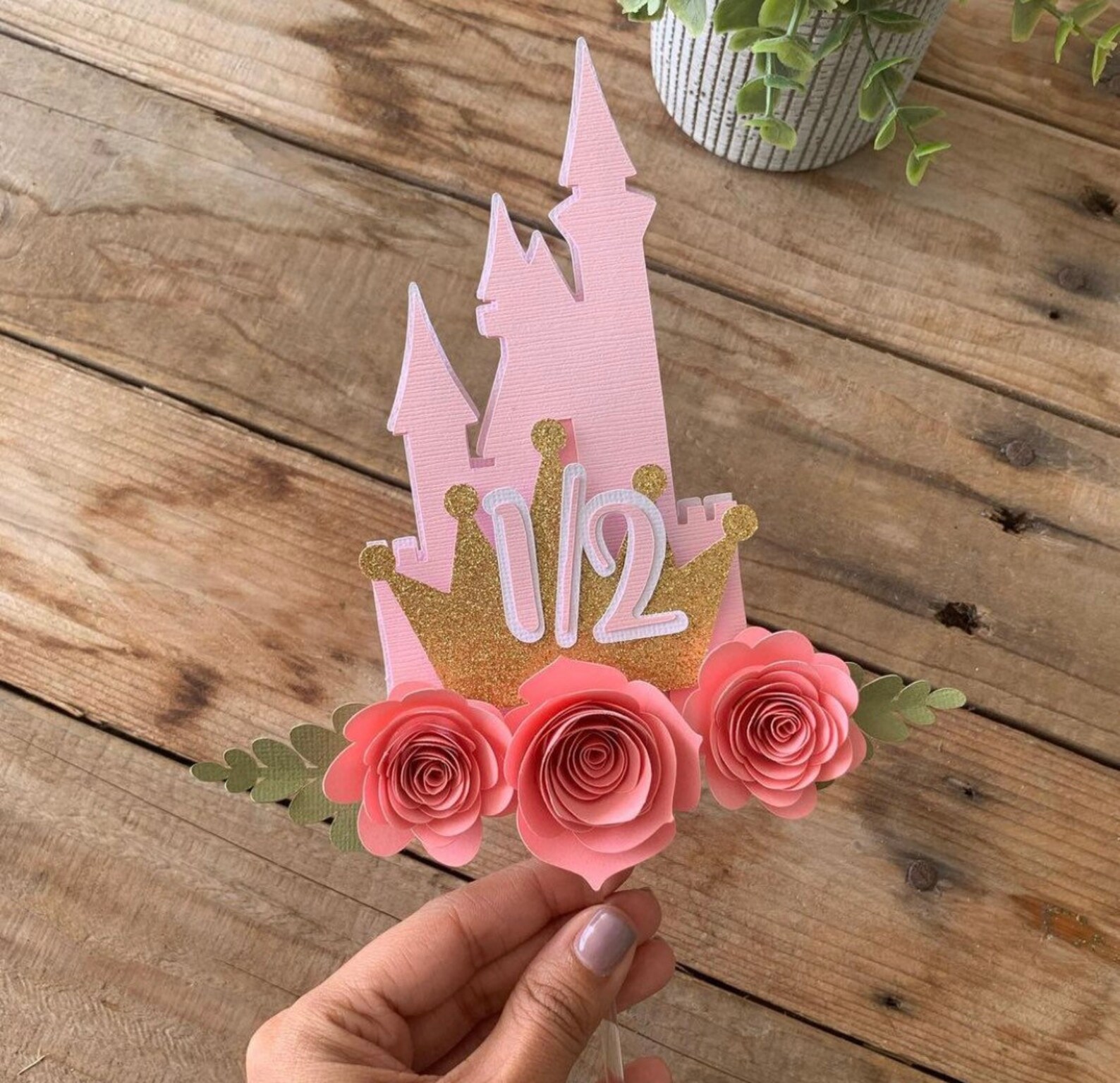 Half Birthday Cake Topper / Half Birthday Party / Floral Cake - Etsy