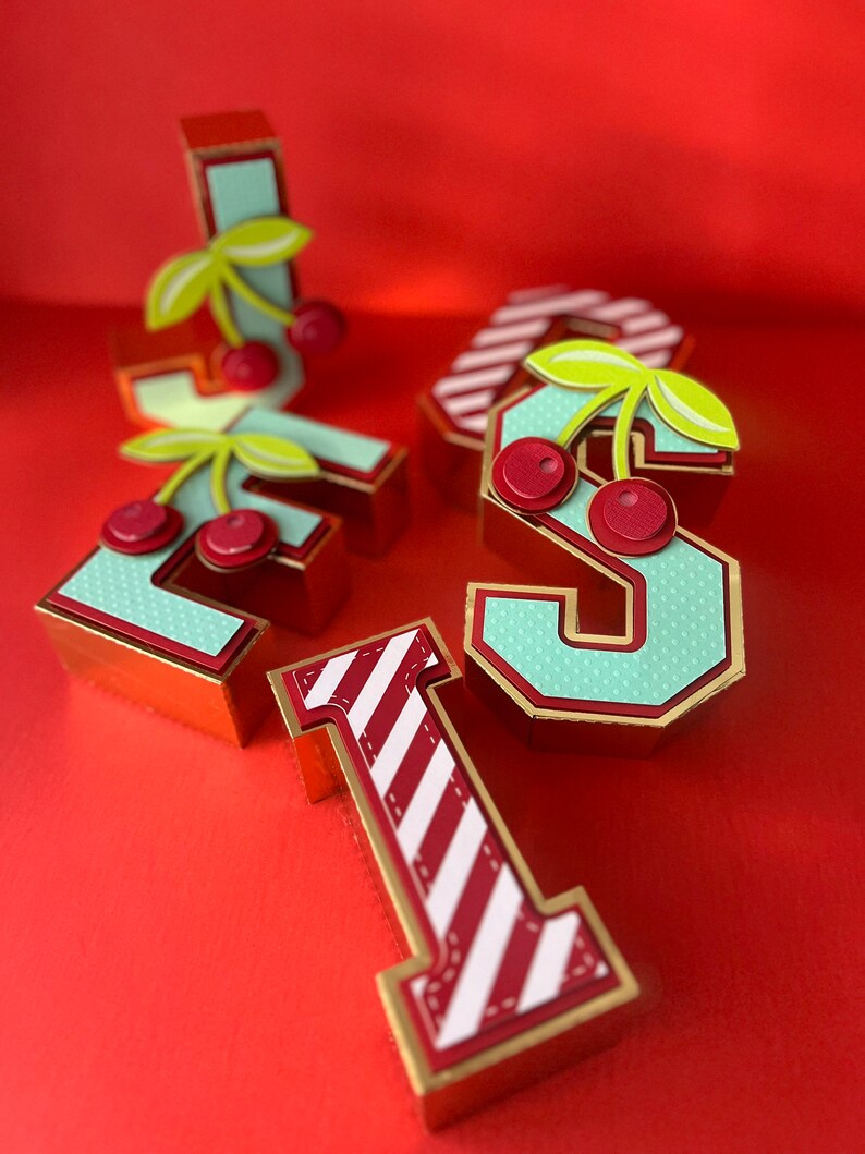 Cherry 3D Letters / Cherry Birthday Party - Etsy