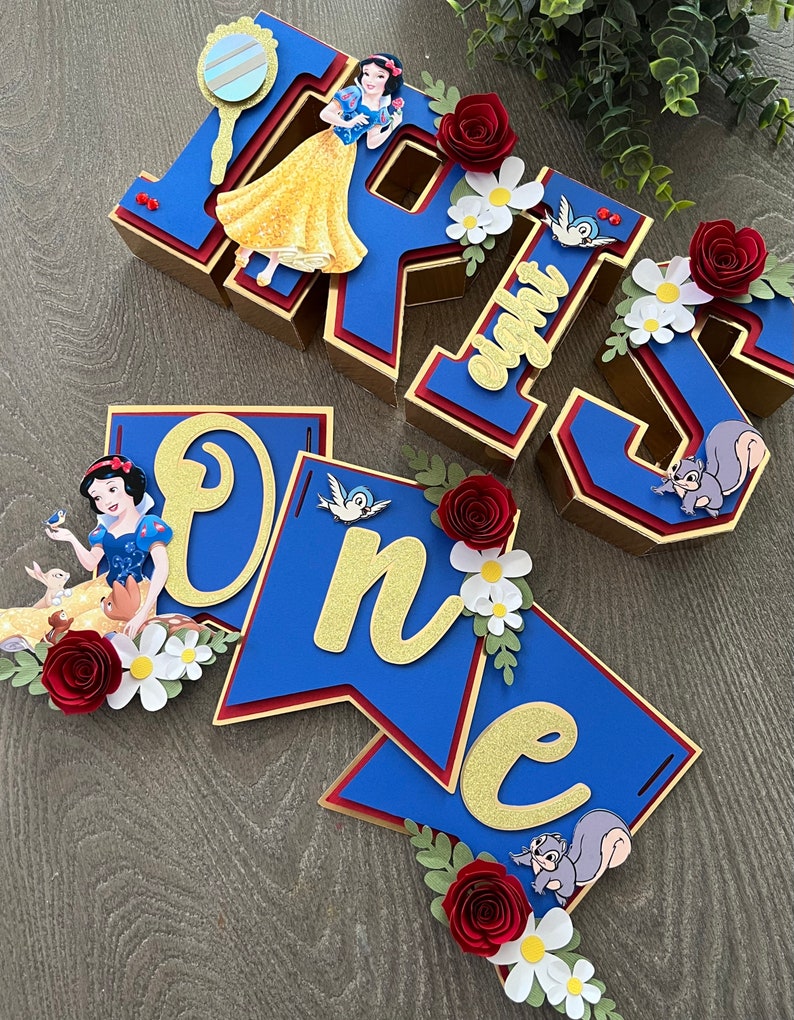 Snow White 3D Letters / Snow White Birthday Decorations / Snow - Etsy