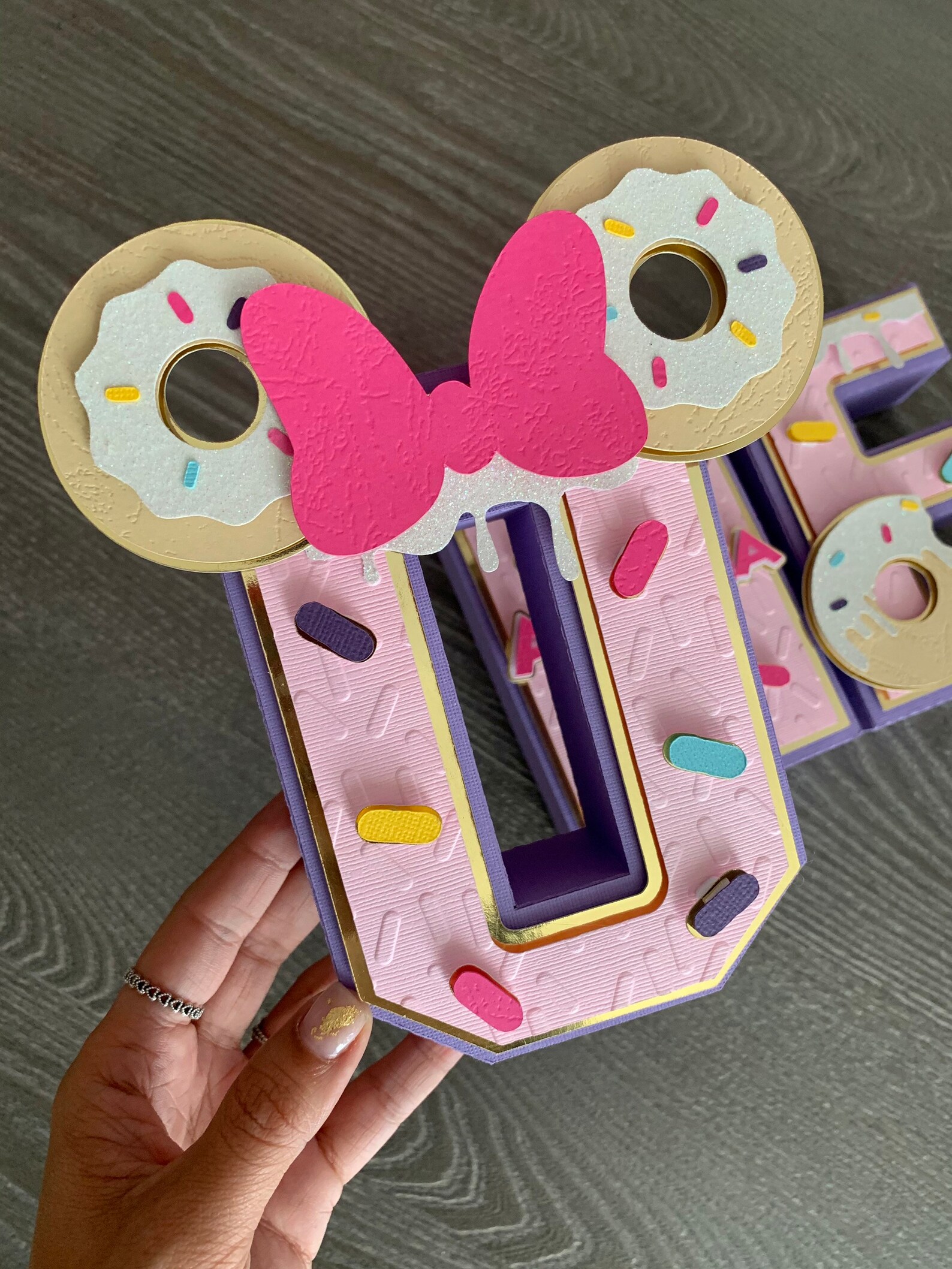Minnie Mouse Donuts 3D Letters / Minnie Mouse Donuts Birthday - Etsy