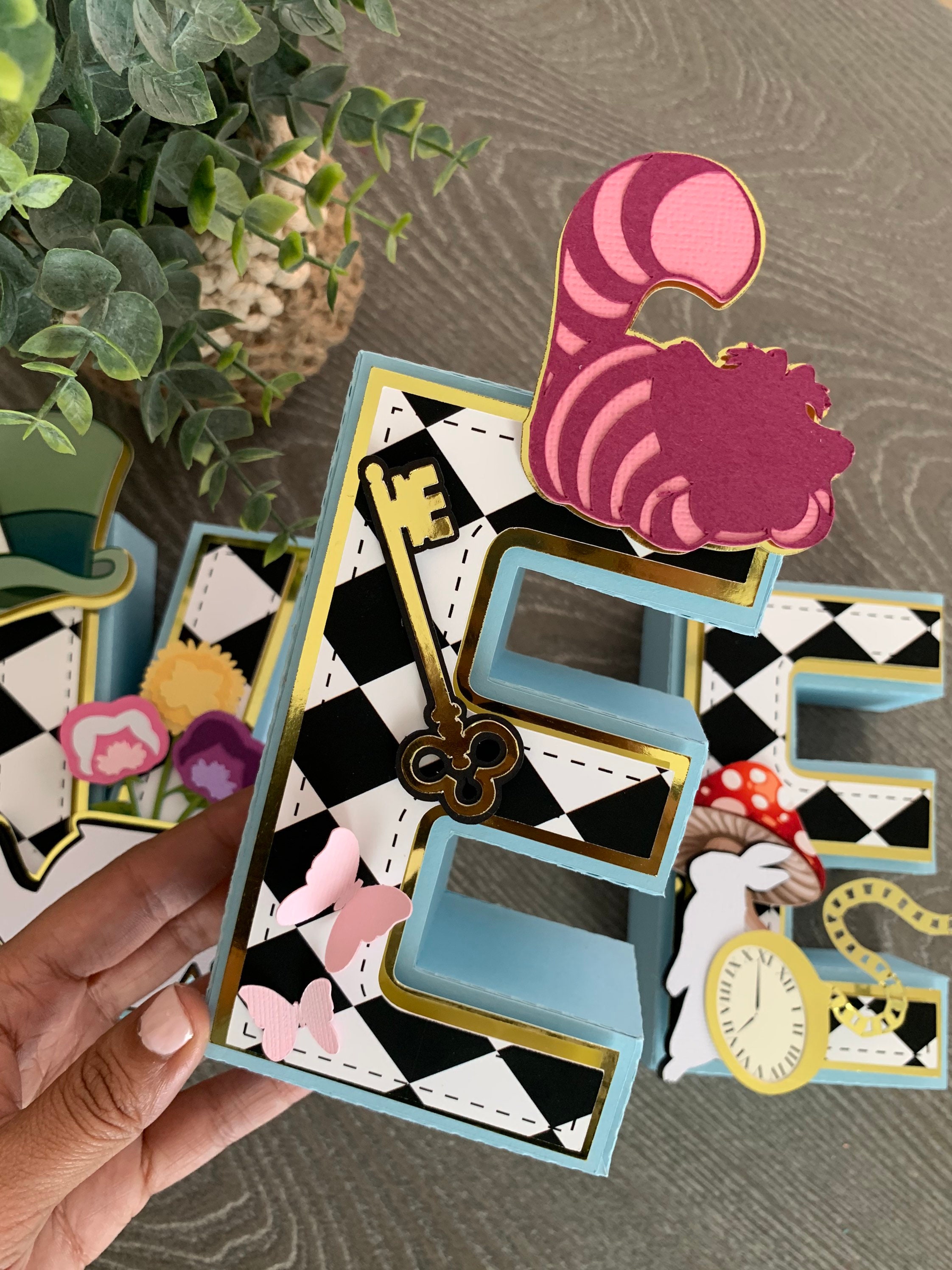 Alice in Wonderland 3D Letters / Alice in Wonderland Birthday | Etsy