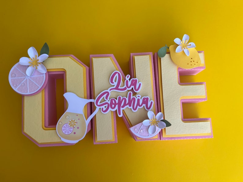 Pink Lemonade 3D Letters/ Pink Lemonade Birthday Decorations/ - Etsy
