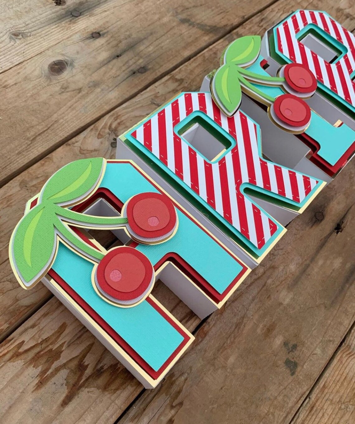 Cherry 3D Letters / Cherry Birthday Party | Etsy