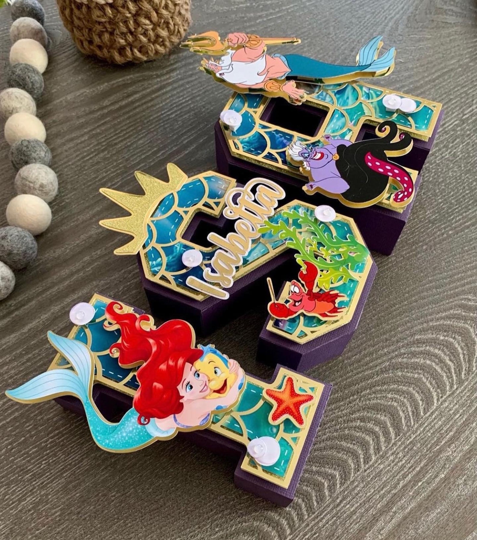 Little Mermaid 3D Letters/ Little Mermaid Birthday Decorations - Etsy