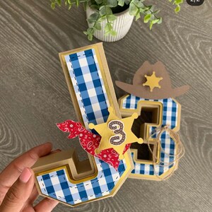 Cowboy 3D Letters / Cowboy Birthday Decorations / My First Rodeo Letter ...