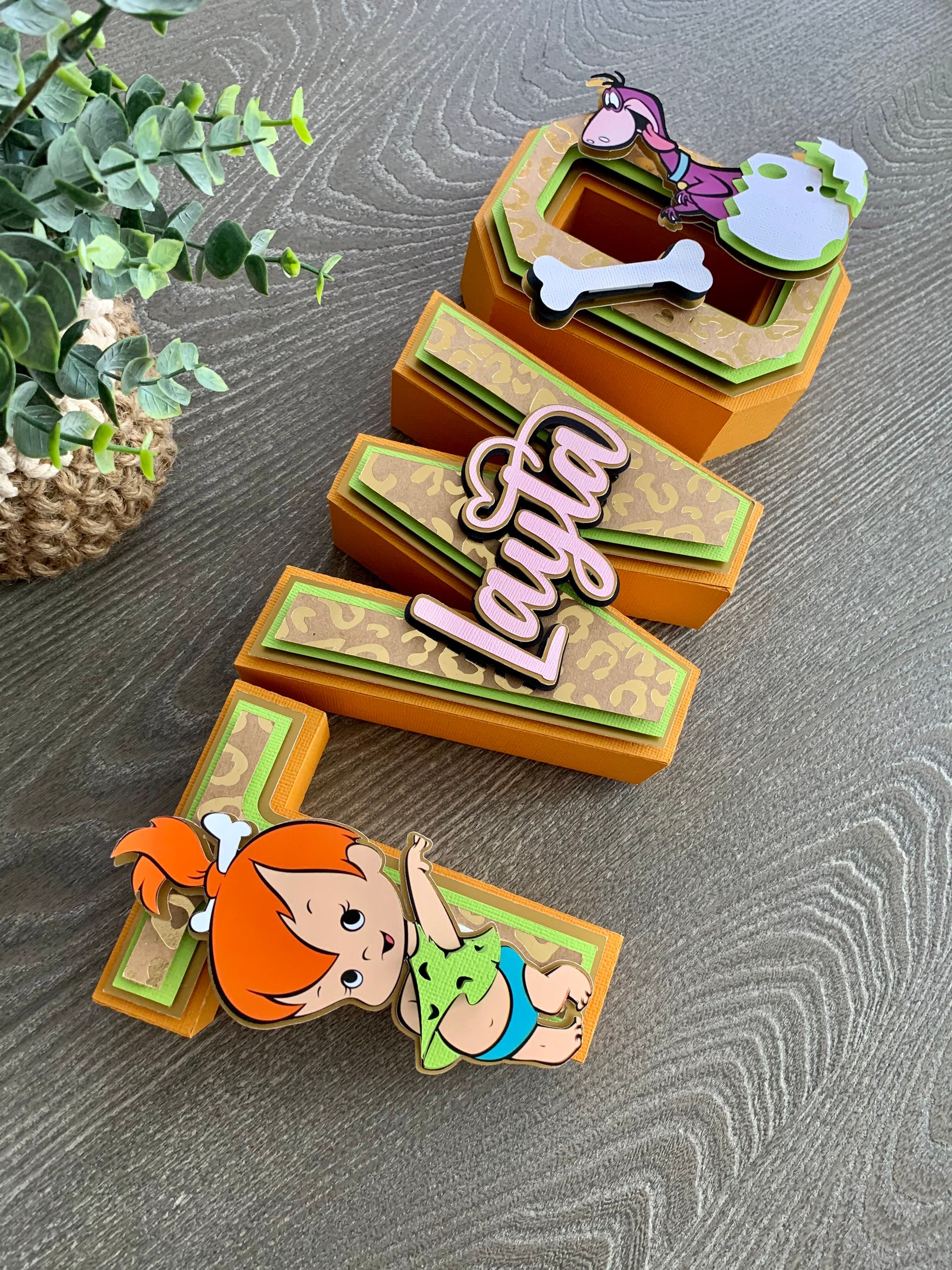 Pebbles 3D Letters / the Flintstones Birthday Party - Etsy