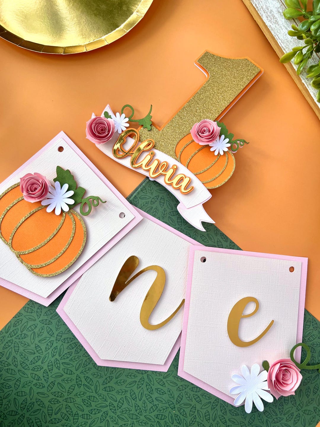 Pumpkin High Chair Banner / Little Pumpkin First Birthday / Pumpkin ...