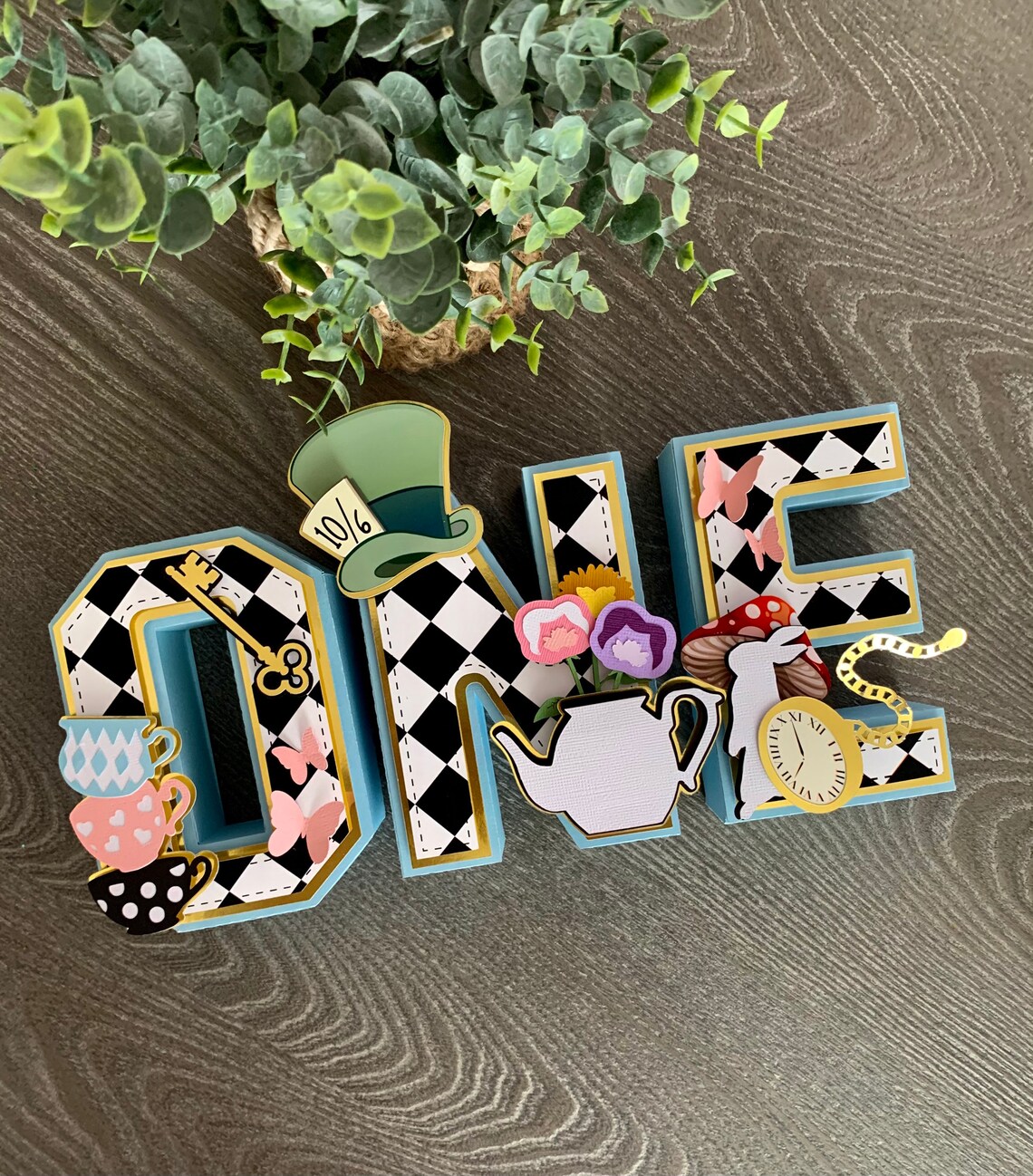 Alice in Wonderland 3D Letters / Alice in Wonderland Birthday | Etsy