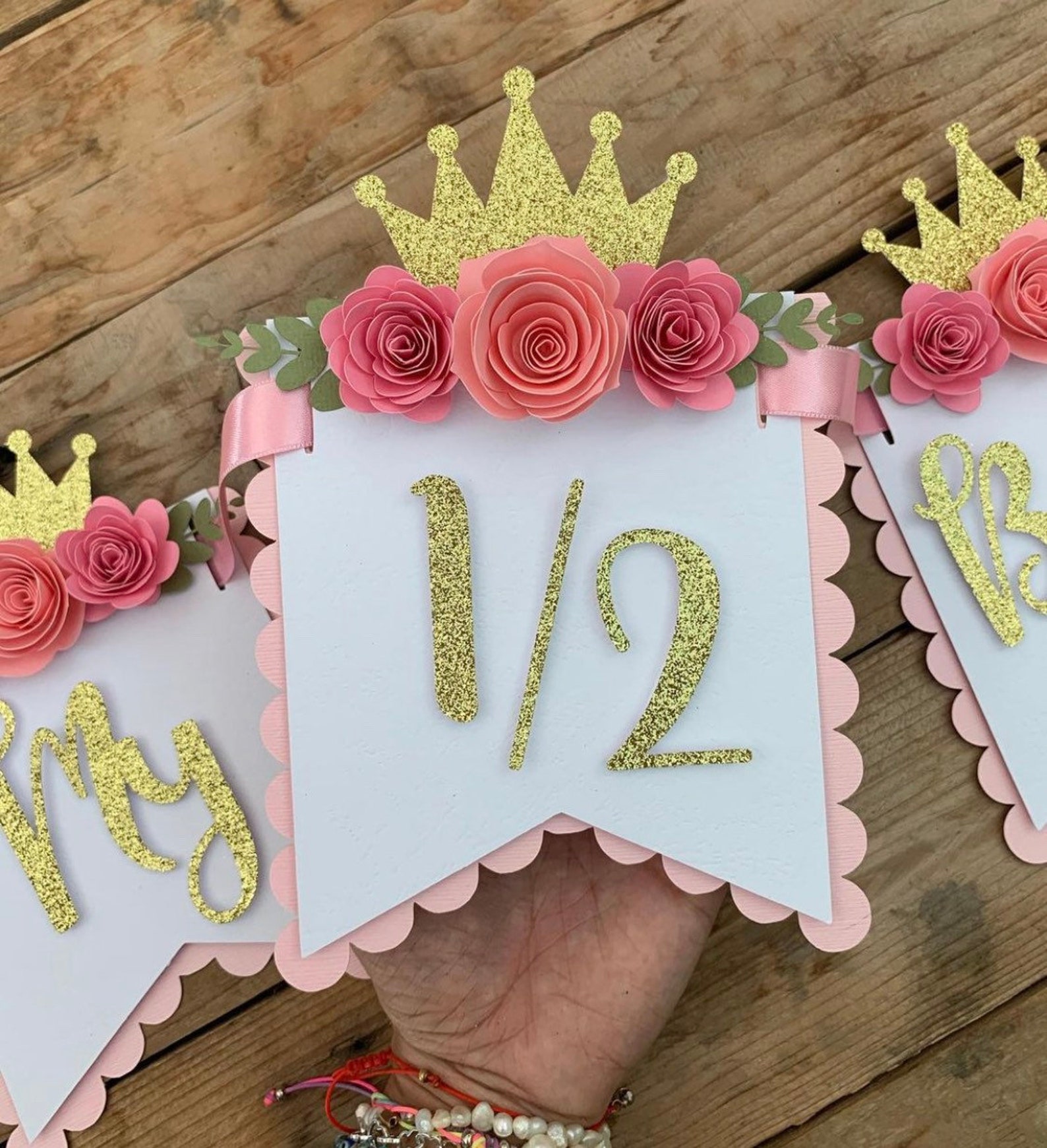 Floral Half Banner / Half Birthday Decorations / Floral 1st - Etsy