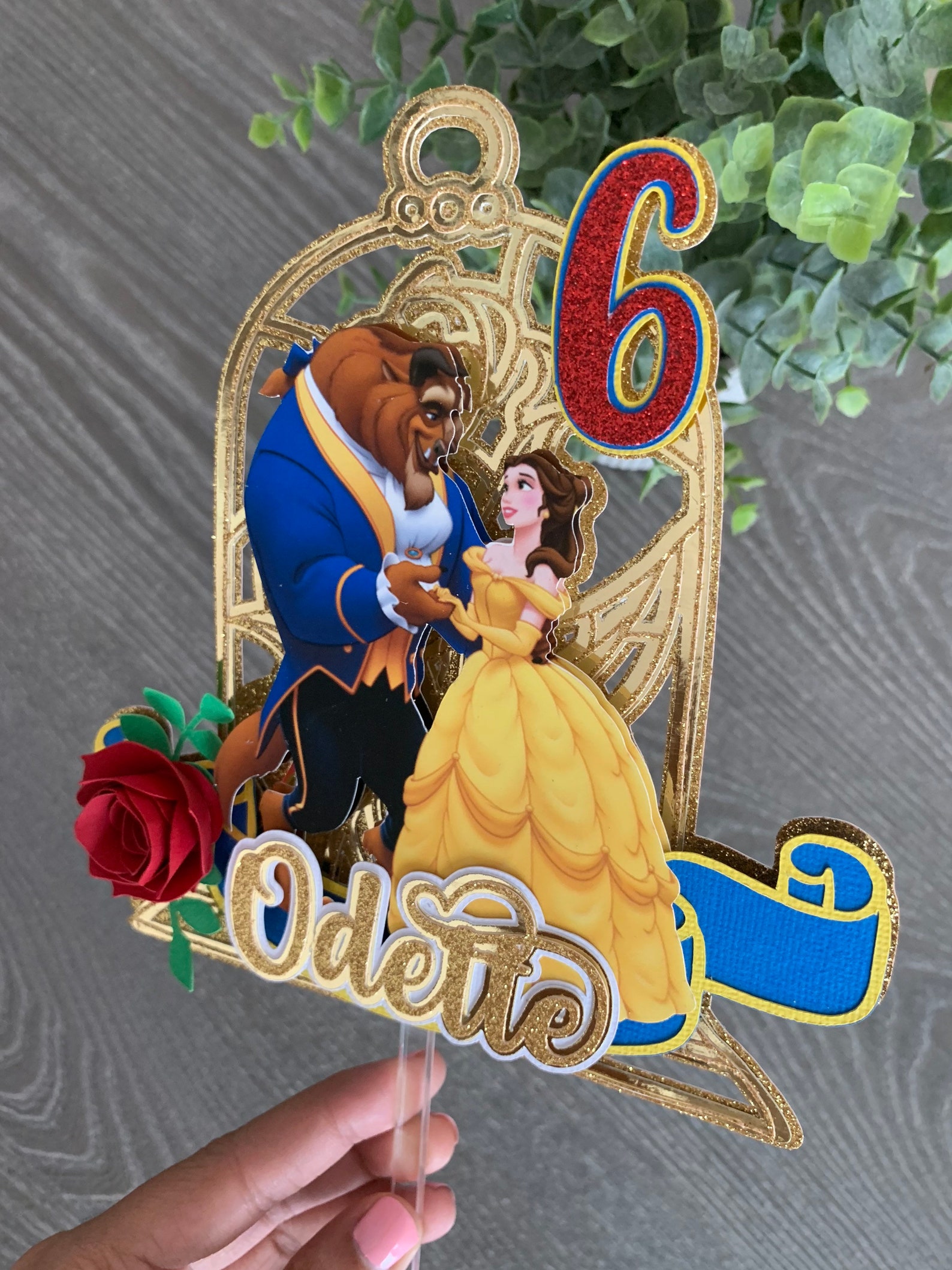 Beauty and the Beast Cake Topper/ Beauty and the Beast Birthday Party ...