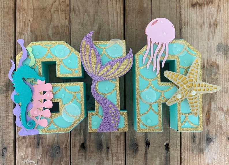 Mermaid 3D Letters / Mermaid Birthday Party / Mermaid Party Decorations ...