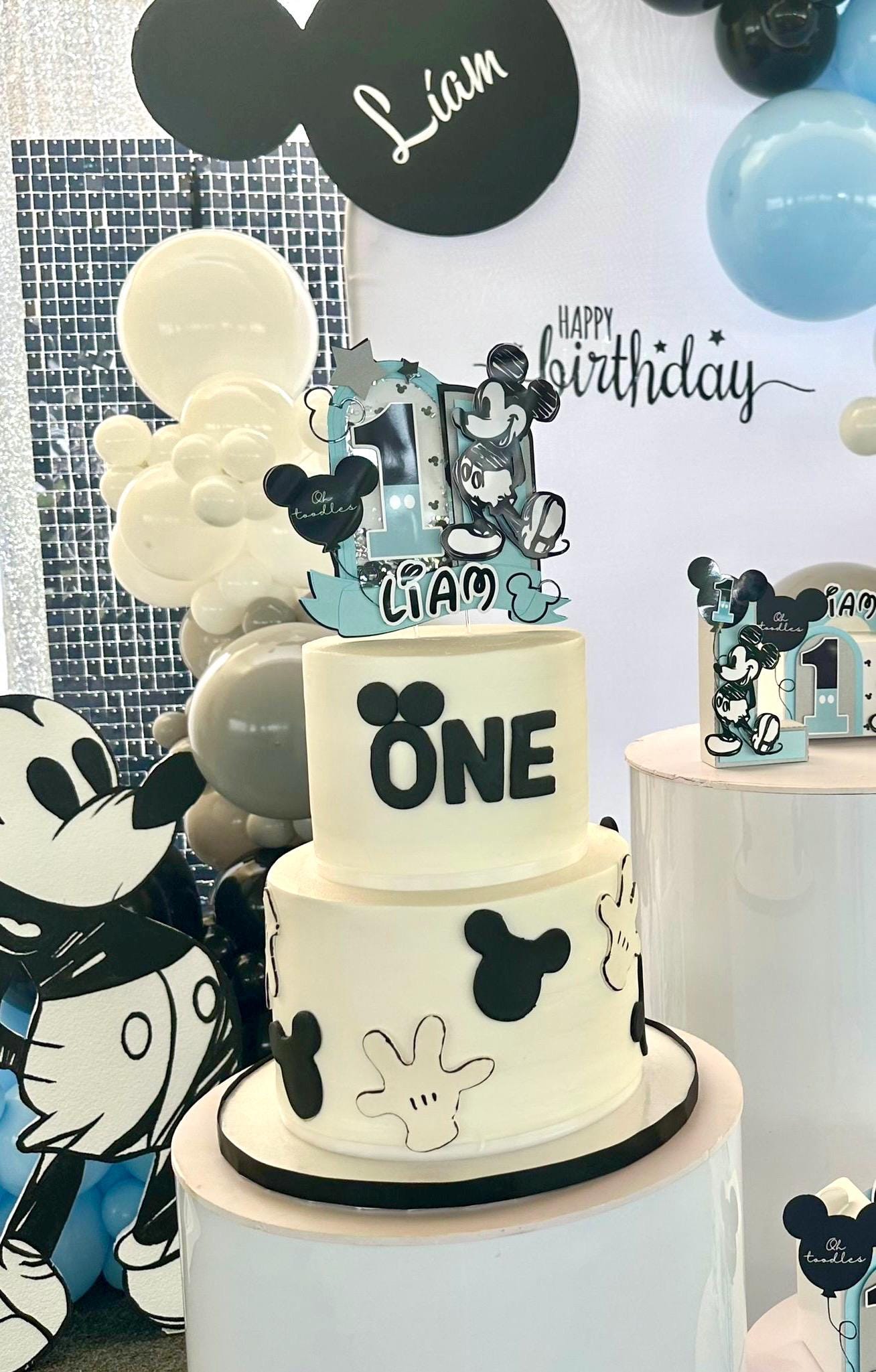 Mickey Mouse Cake Topper / Mickey Sketch Cake Topper / Mickey Birthday ...