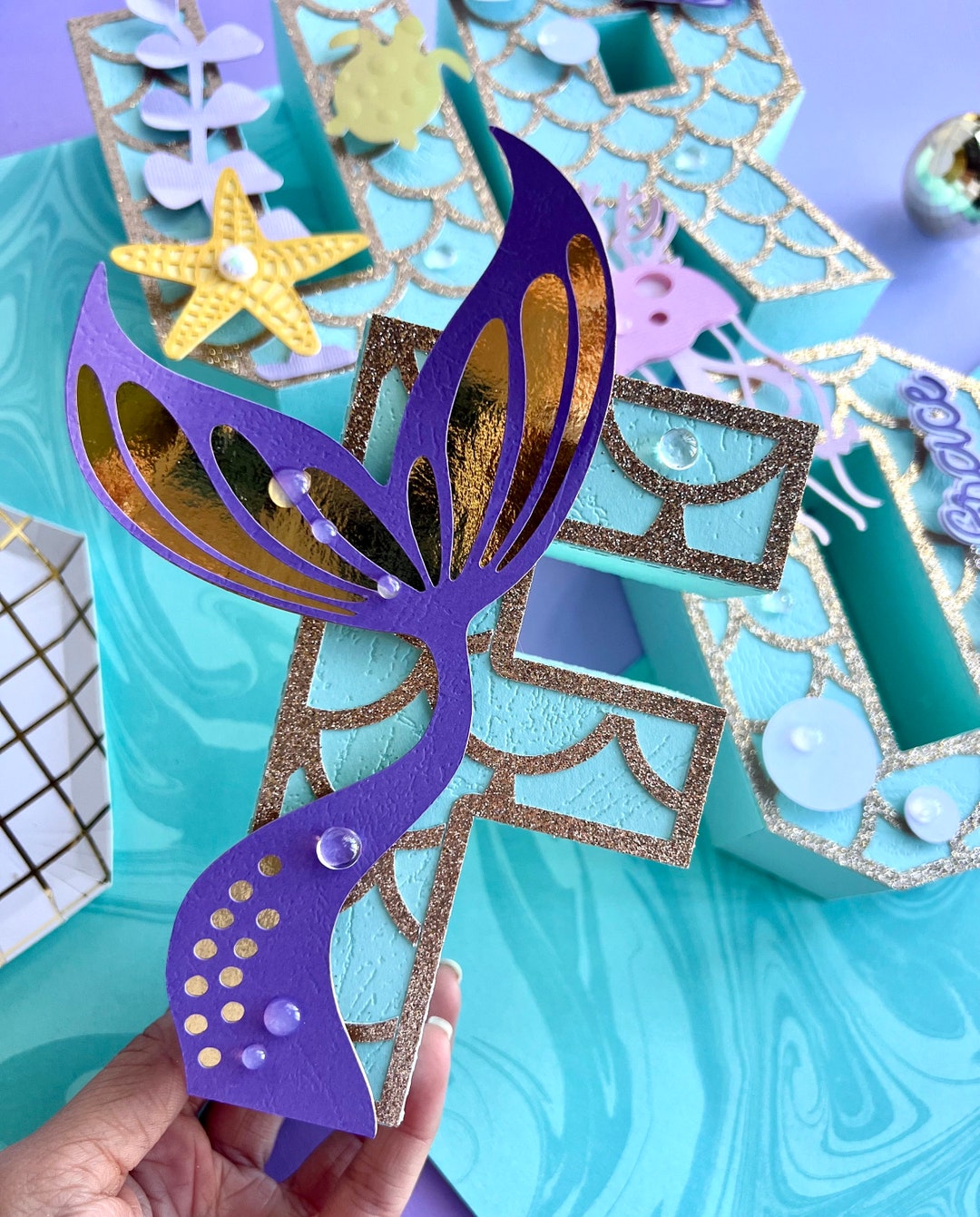 Mermaid 3D Letters / Mermaid Birthday Party / Mermaid Party Decorations ...