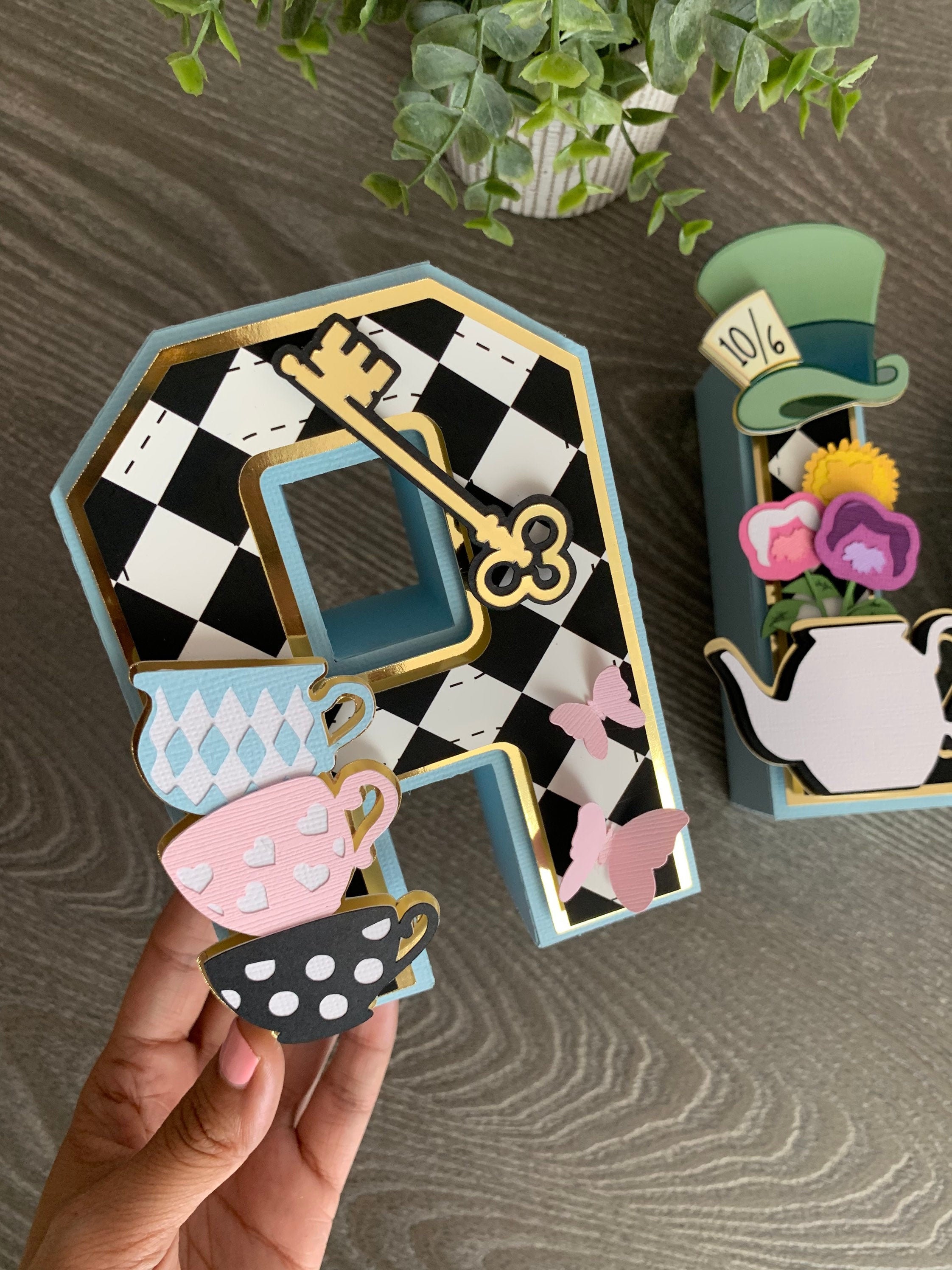 Alice in Wonderland 3D Letters / Alice in Wonderland Birthday | Etsy