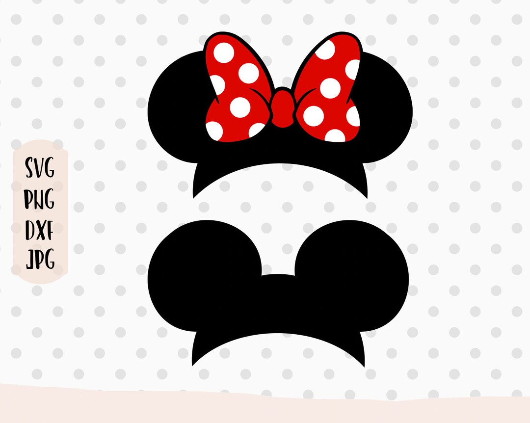 2pcs, Mouse Head SVG, Mouse Bow Svg - Etsy