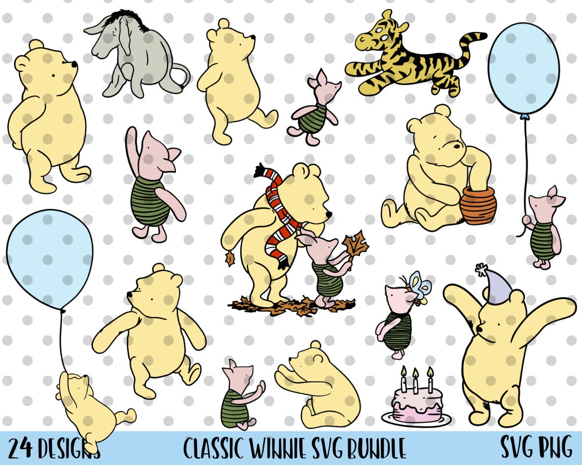 24pcs, LAYERED Classic Winnie SVG Bundle - Etsy