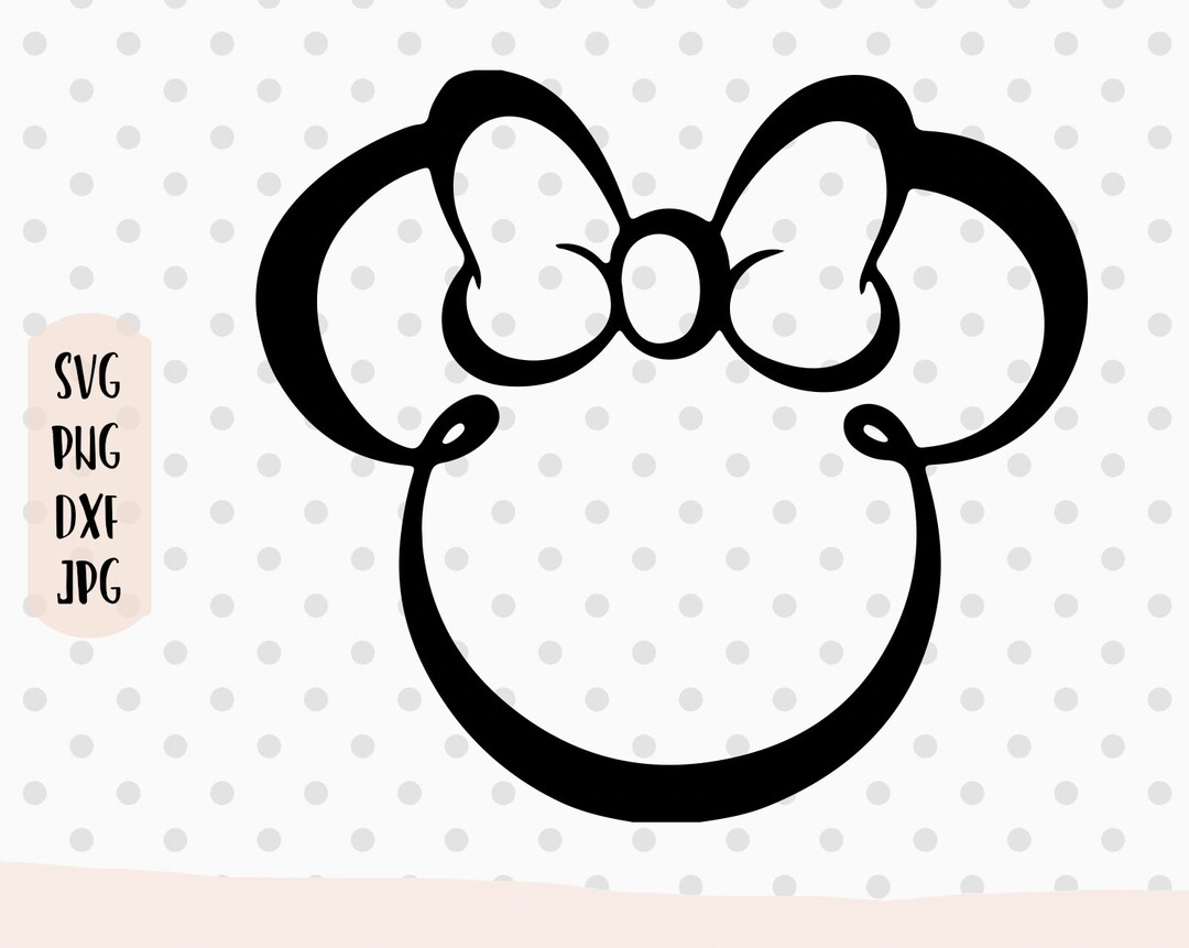 Mouse Head SVG, Mouse Bow Svg, Mouse Head Outline, Mouse Head ...