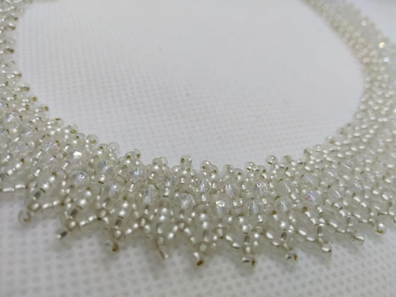 White Jewelry Wedding Collar for Bride Gift for Girls Made - Etsy