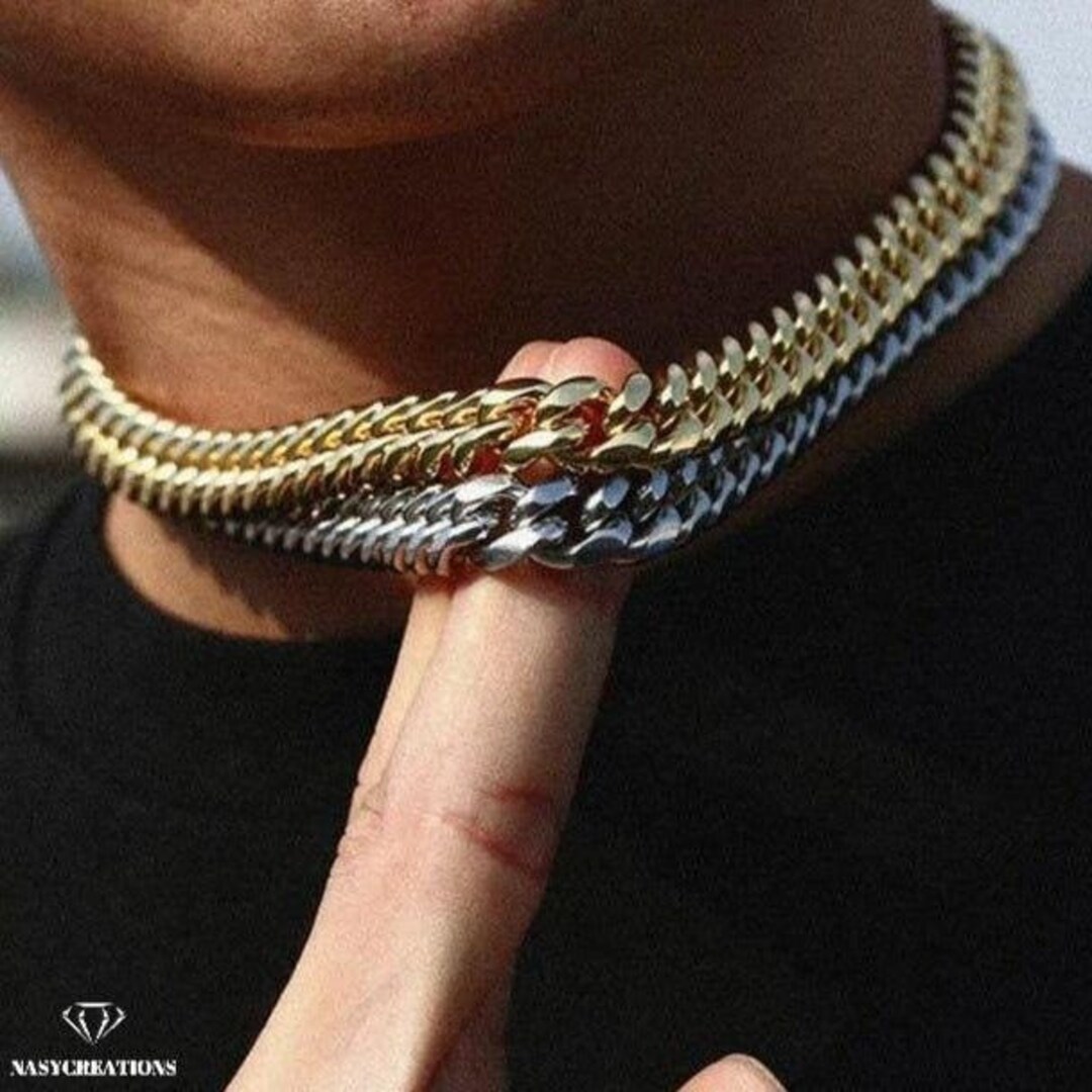10MM Solid Miami Cuban Prong Link Chain, 14k Gold Filled, Gift for Him ...