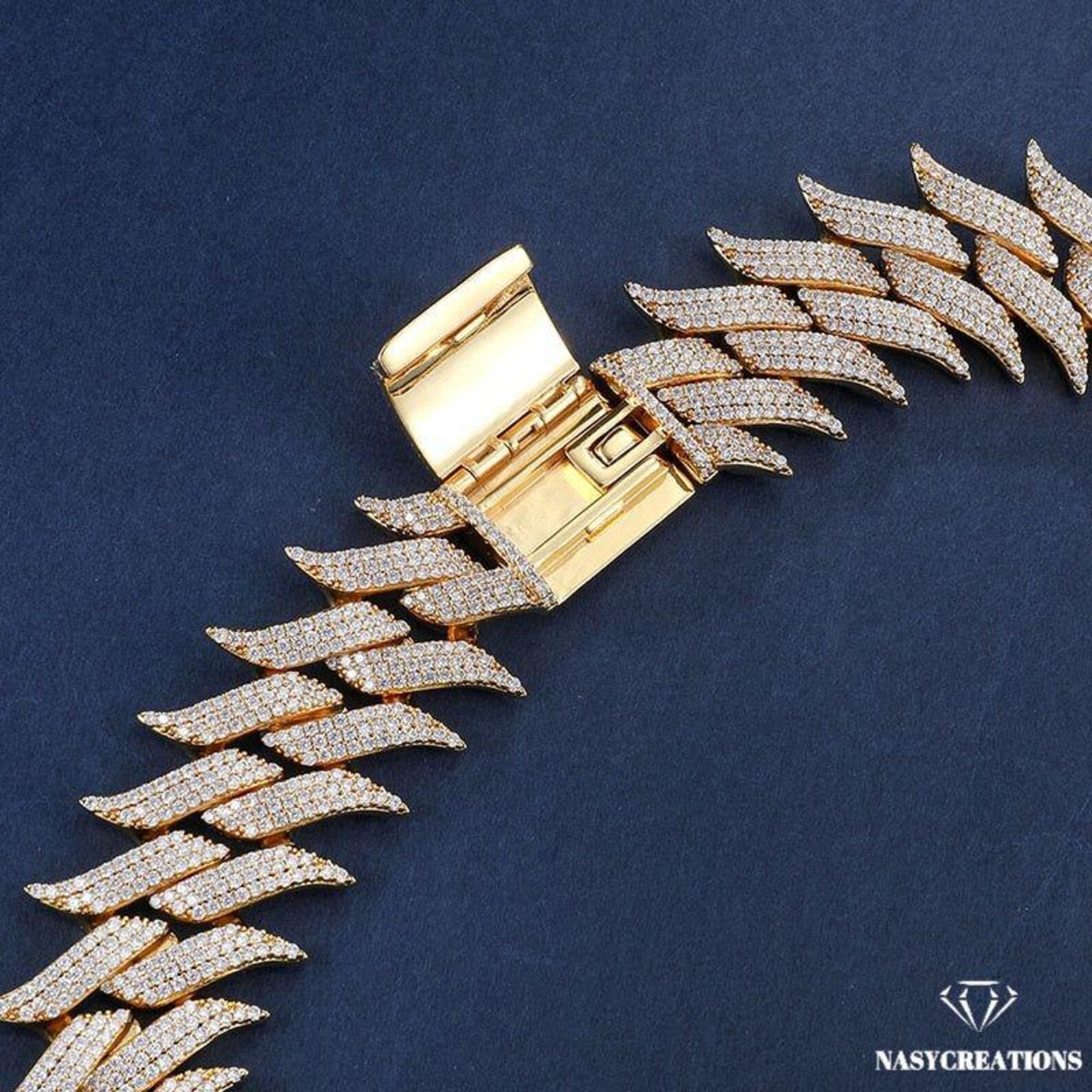 30MM Spiked Miami Cuban Link Moissanite Chain, VVS1 D Color Diamond ...