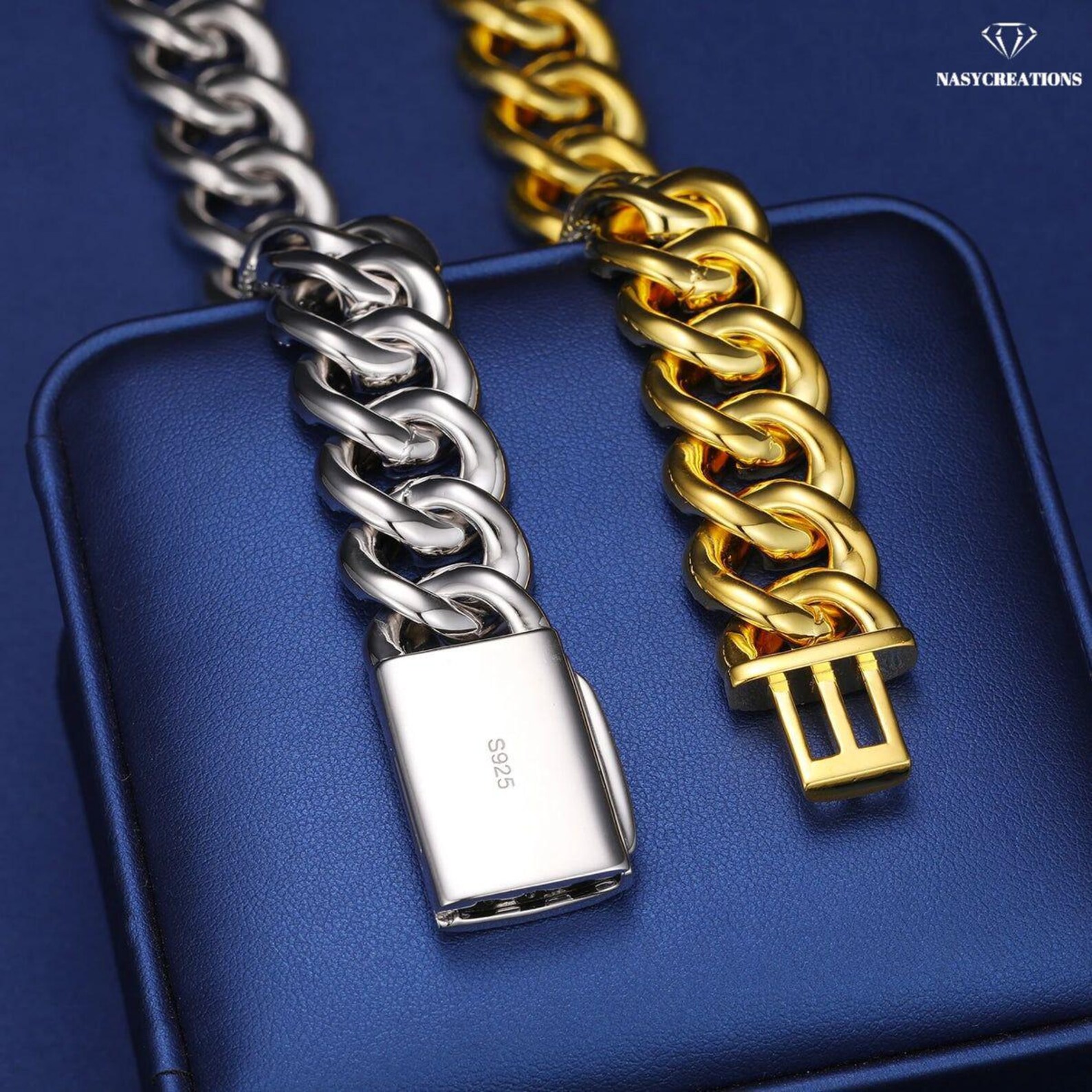 8-22MM Prong Miami Cuban Link Moissanite Chain, VVS1 D Color, Iced Out ...