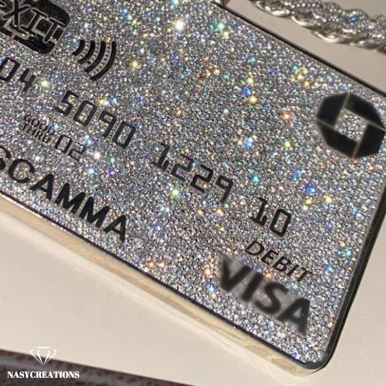 Credit Card Pendant, 2X3 Pendant & 14MM Chain, VVS1 Moissanite ICED OUT ...