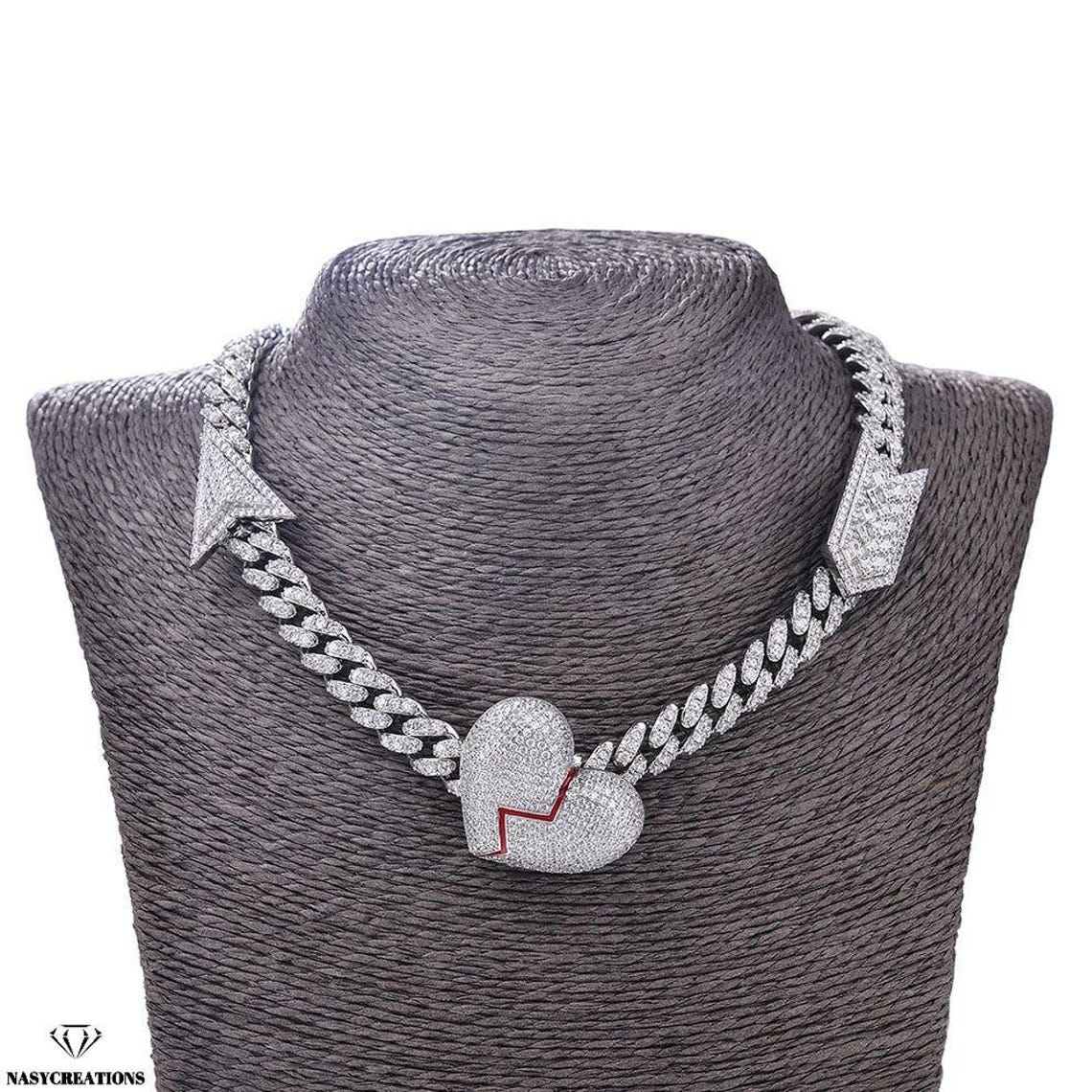 15MM Heart & Arrow Miami Cuban Moissanite Chain, 14k Gold Filled, VVS1 ...