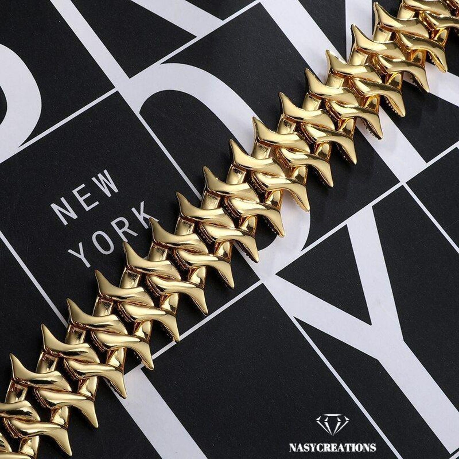 30MM Spiked Miami Cuban Link Moissanite Chain, VVS1 D Color Diamond ...