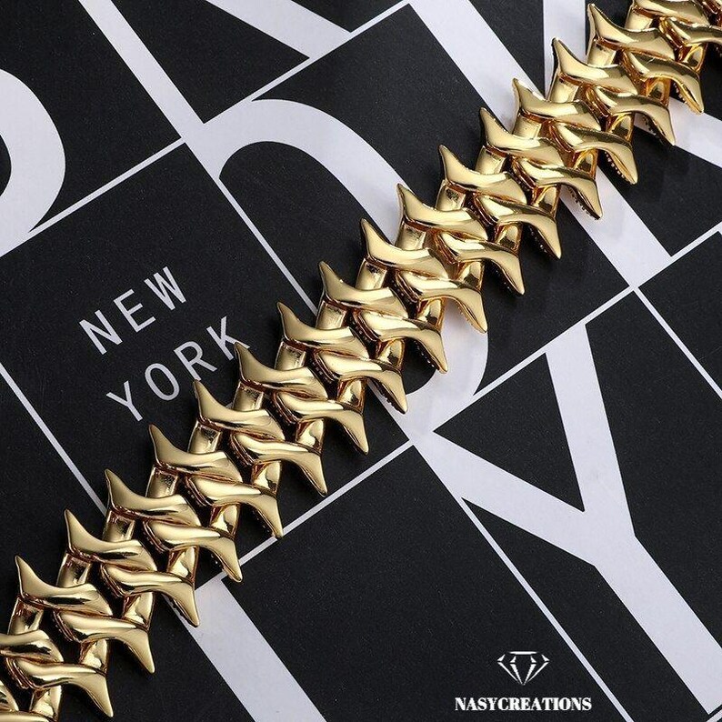 30MM Spiked Miami Cuban Link Moissanite Chain, VVS1 D Color Diamond ...