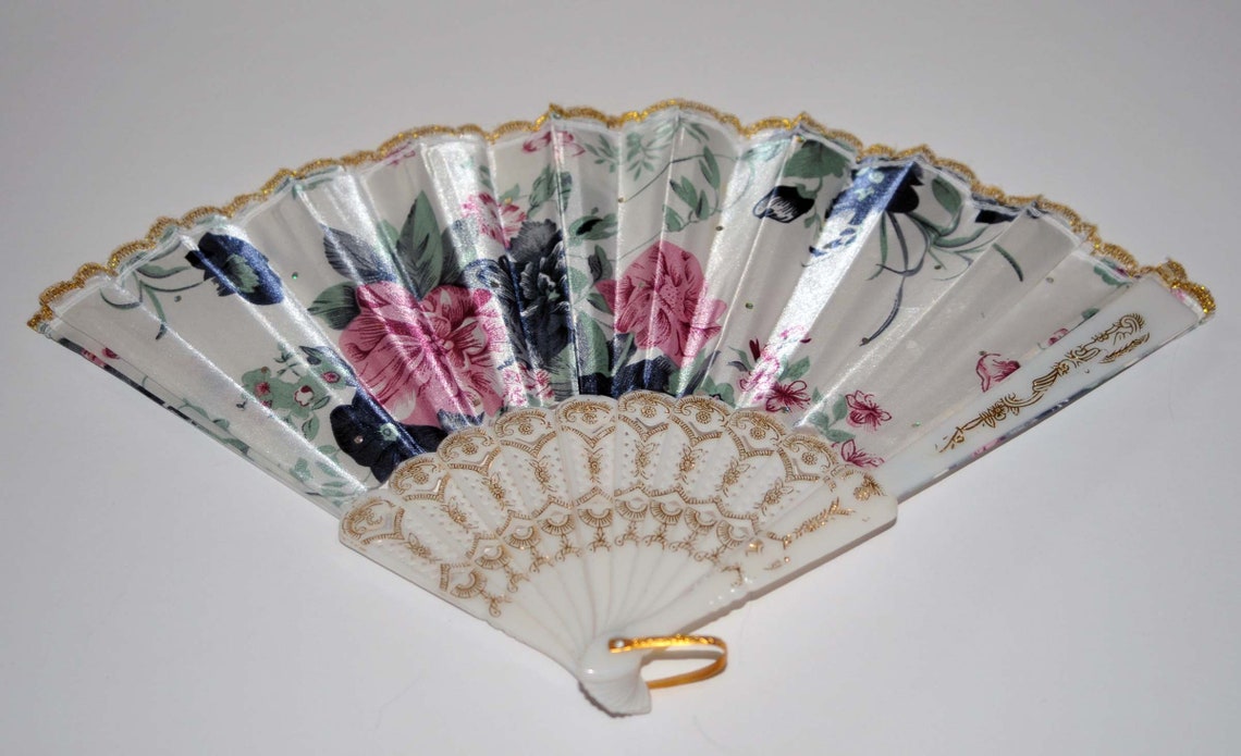 Floral Fan With Glittery Accents - Etsy