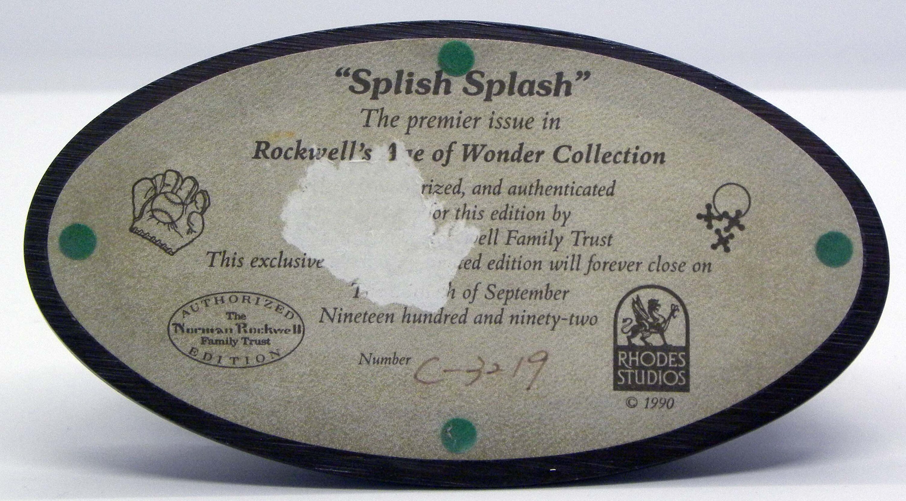1992 Figurine Inspired by Norman Rockwell Called Splish Splash - Etsy