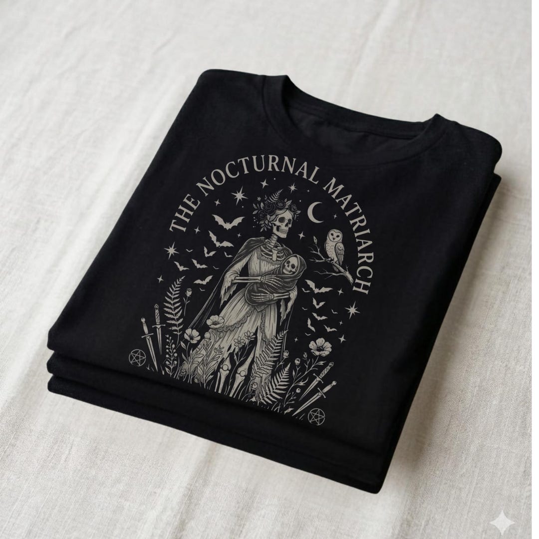 Nocturnal Matriarch Gothic Skeleton Mother Shirt, Dark Academia Witchy ...
