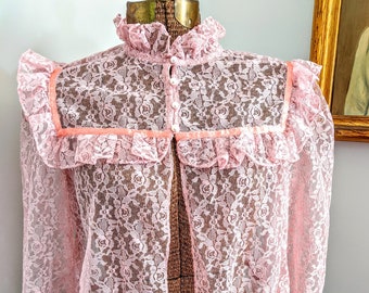 80s Ruffle Pink Top - Etsy