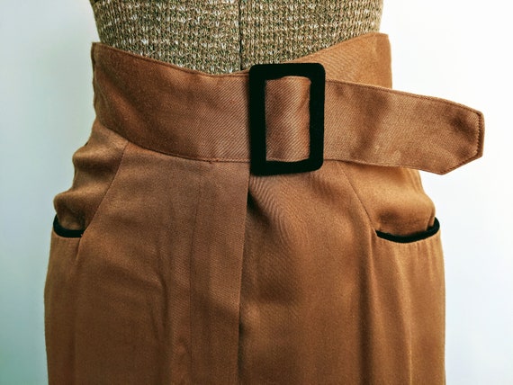 Copper Velvet Trimmed Skirt - Gem