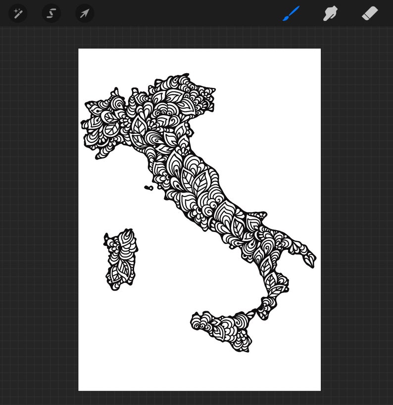 Printable Map of Italy for Coloring, Print Pattern Adhd Anxiety Relief ...