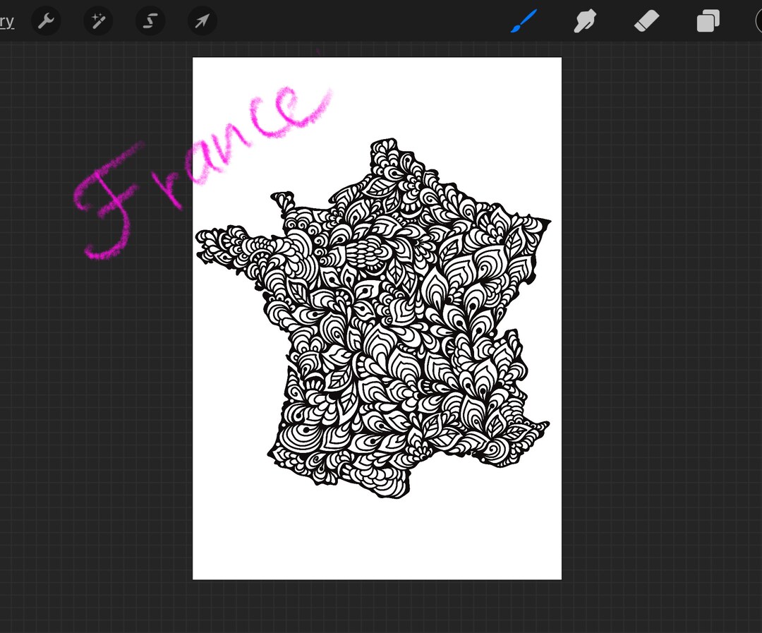 Printable Map of France for Coloring, Print Pattern Adhd Anxiety Relief ...