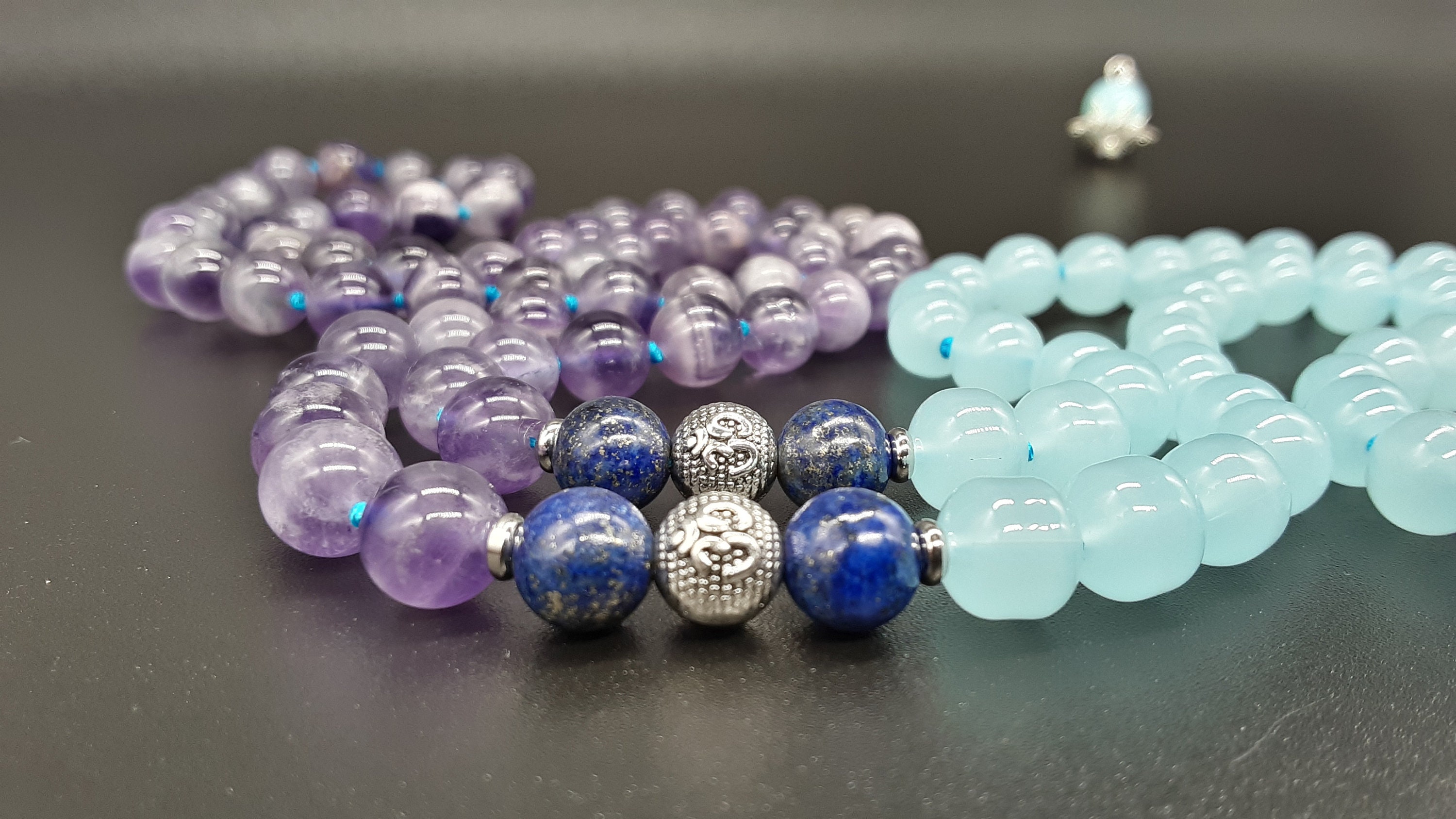 Blue Mala, Amethyst Mala, 108 Bead Mala, Knotted Mala, Mala Gifts, Mala ...