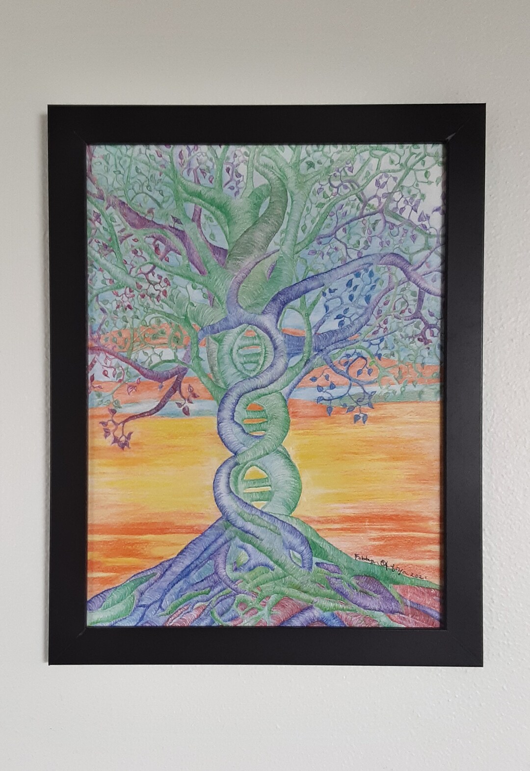 DNA Tree of Life, Tree Art Framed, Tree of Life Drawing, - Etsy