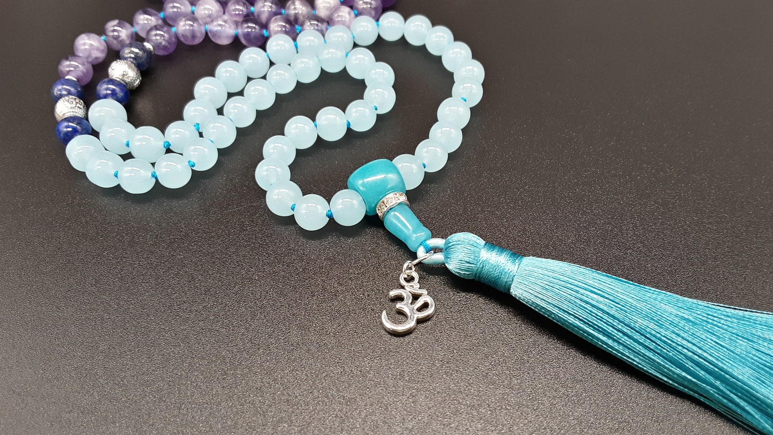 Blue Mala, Amethyst Mala, 108 Bead Mala, Knotted Mala, Mala Gifts, Mala ...