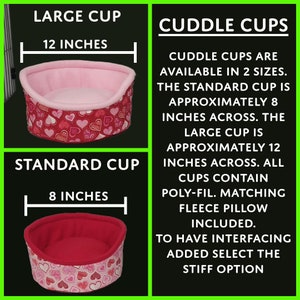 CUDDLE Cups!!! Made to Order! 2 SIZES Available! Pick Your Fabrics ...