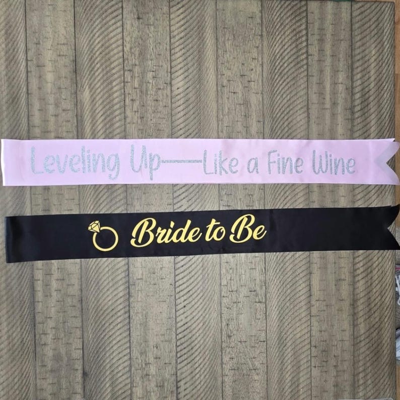 Personalized Handcrafted Party Sashes With Custom Vinyl Lettering ...