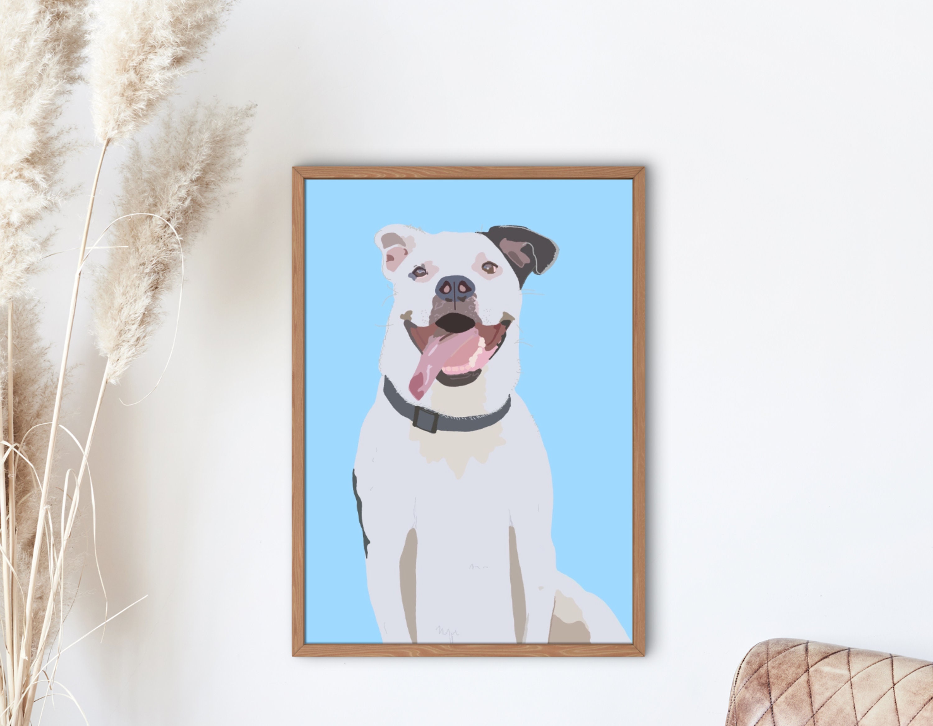 Custom Pet Digital Print Pet Portrait Print Dog Cat Wall Art Pet Art ...