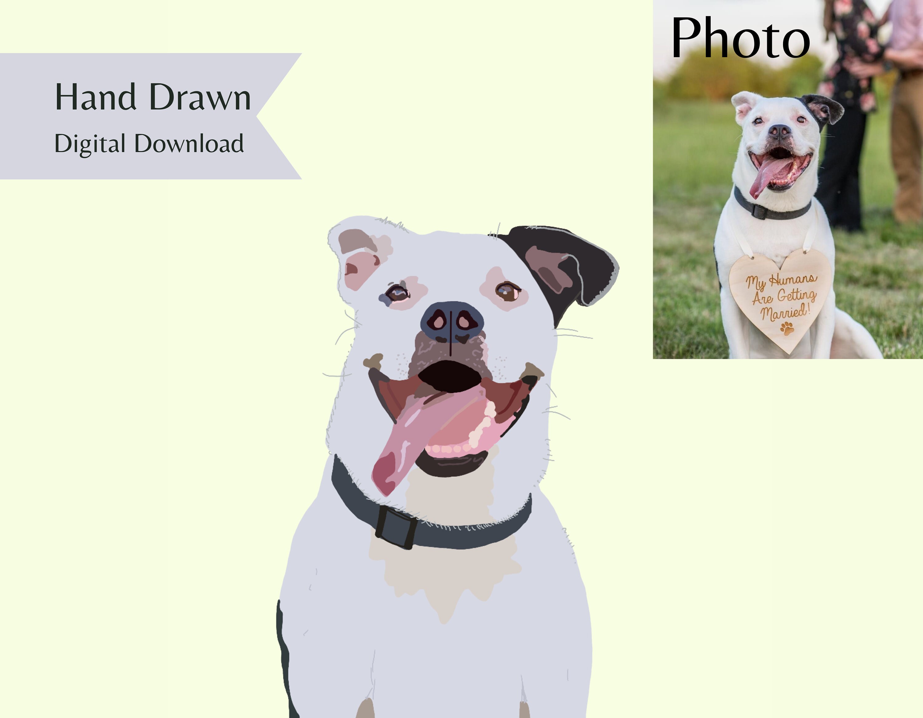 Custom Pet Digital Print Pet Portrait Print Dog Cat Wall Art Pet Art ...