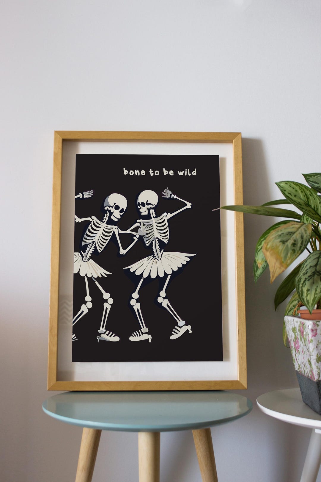 Bone to Be Wild" Dancing Skeletons Art Print | Halloween Decor | Quirky ...