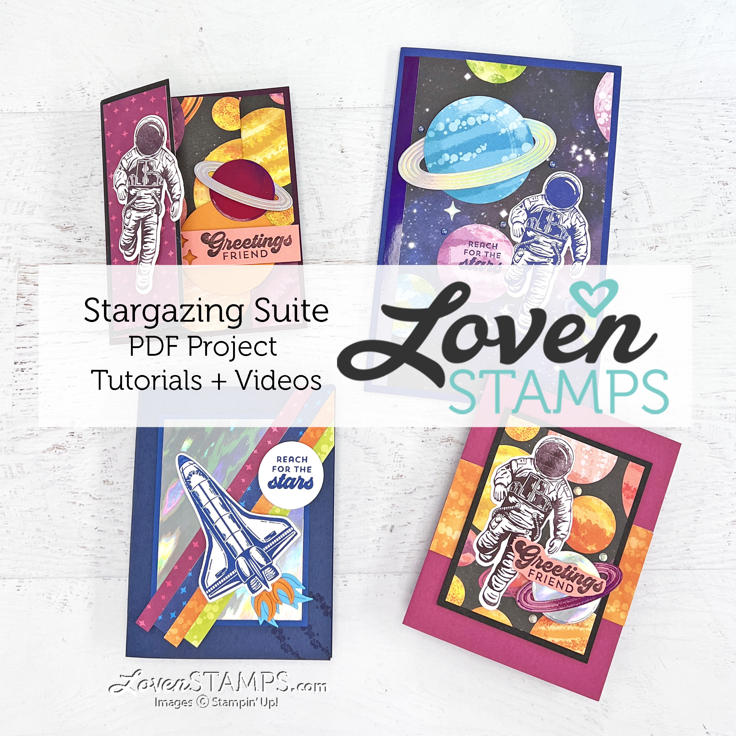 Stampin' Up! Stargazing Suite Astronaut Space Project Tutorials - PDF ...