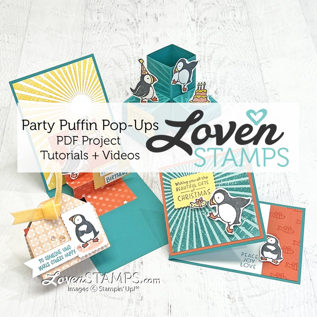 Stampin' Up! Pop up Card Tutorials With Party Puffins - PDF ONLY - Etsy